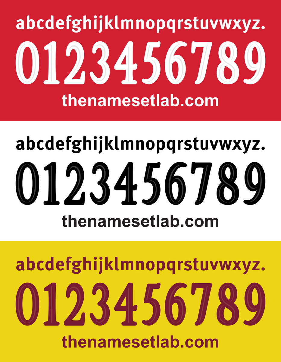 Arsenal 2009-2012 UCL / Cup Font Nameset AI Vector File – Retro ...