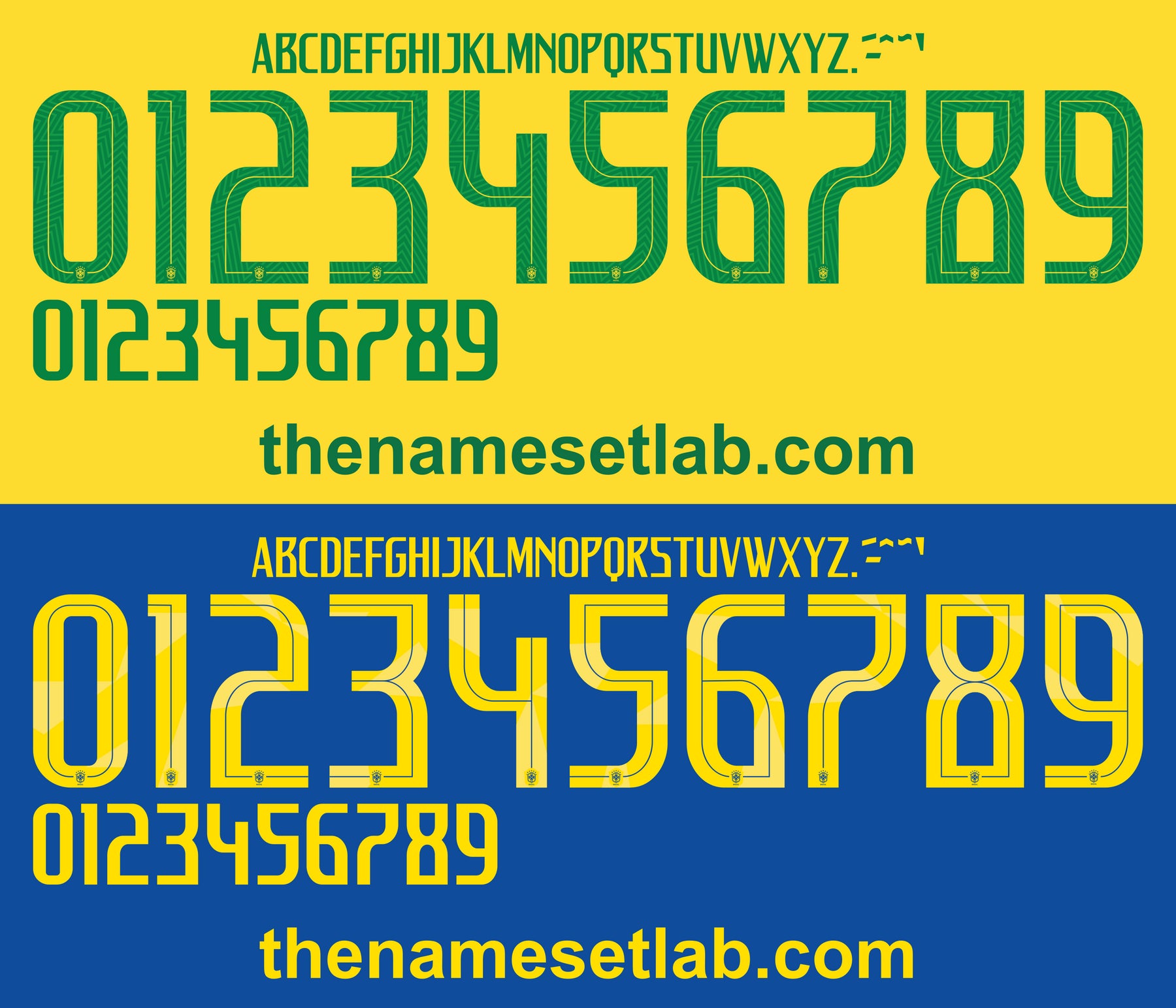Brazil 2018 Football Nameset AI Vector File – Retro Football Shirts