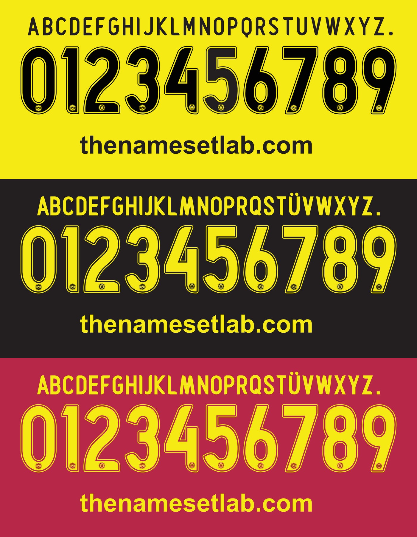 Dortmund 2008-2010 Nameset AI Vector File – Retro Football Shirts