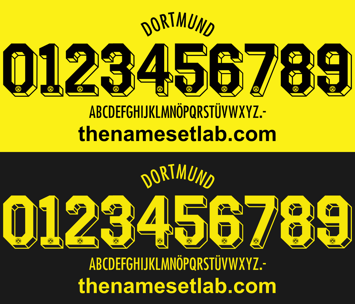 Dortmund 2022-2023 Nameset AI Vector File – Retro Football Shirts