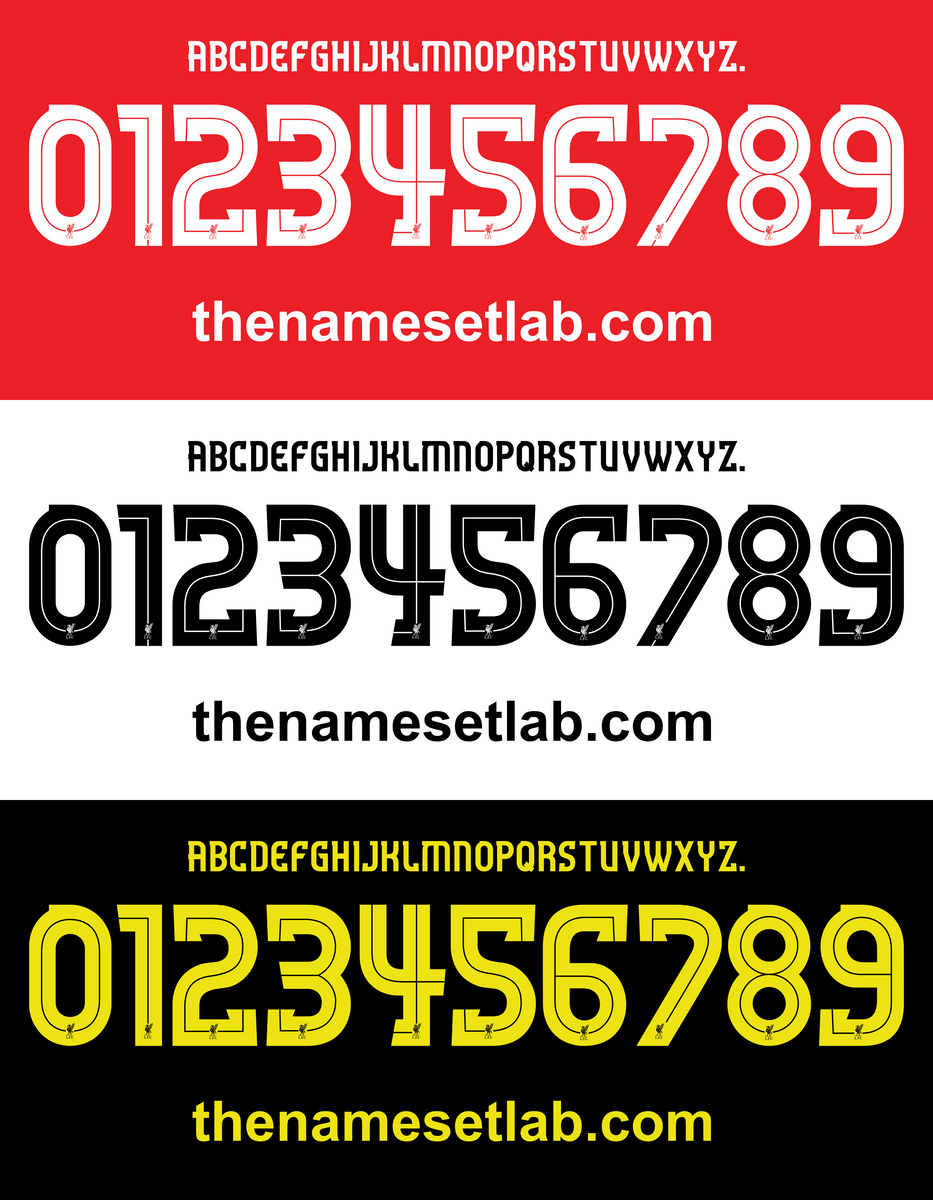 Liverpool 2010-2018 UCL / Cup Font Nameset AI Vector File – Retro ...