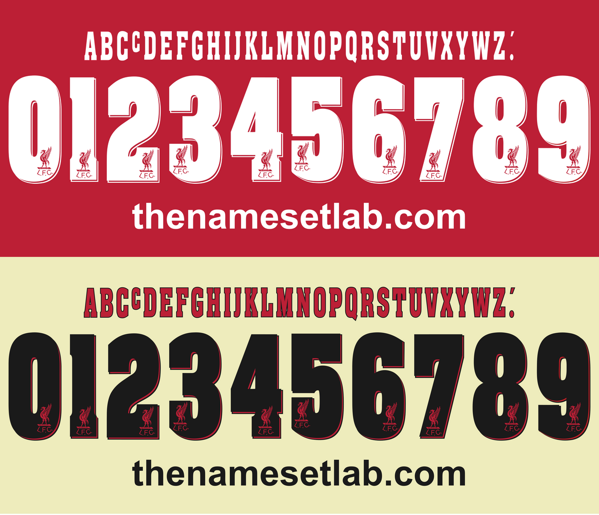 Liverpool 1996-1997 UCL / Cup Font Nameset AI Vector File – Retro ...